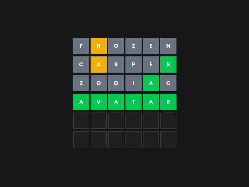 Movie Wordle - Guess the Movie Title Game | Play Movie Games